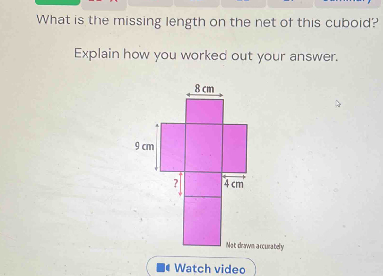 Solved: What is the missing length on the net of this cuboid? Explain ...