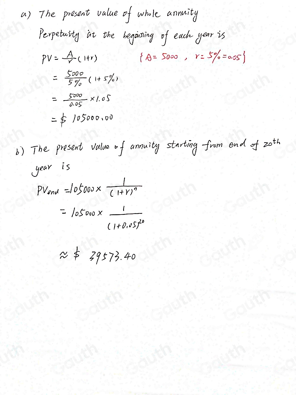 Giải quyết:Problem 4 (2 points): An annuity pays out $5000 at the ...