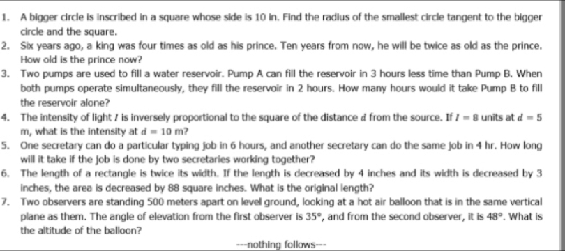 Solved: A bigger circle is inscribed in a square whose side is 10 in ...