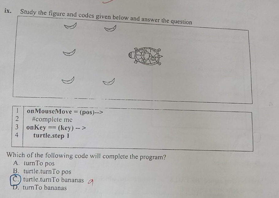 Solved: Study the figure and codcs given below and answer the question ...