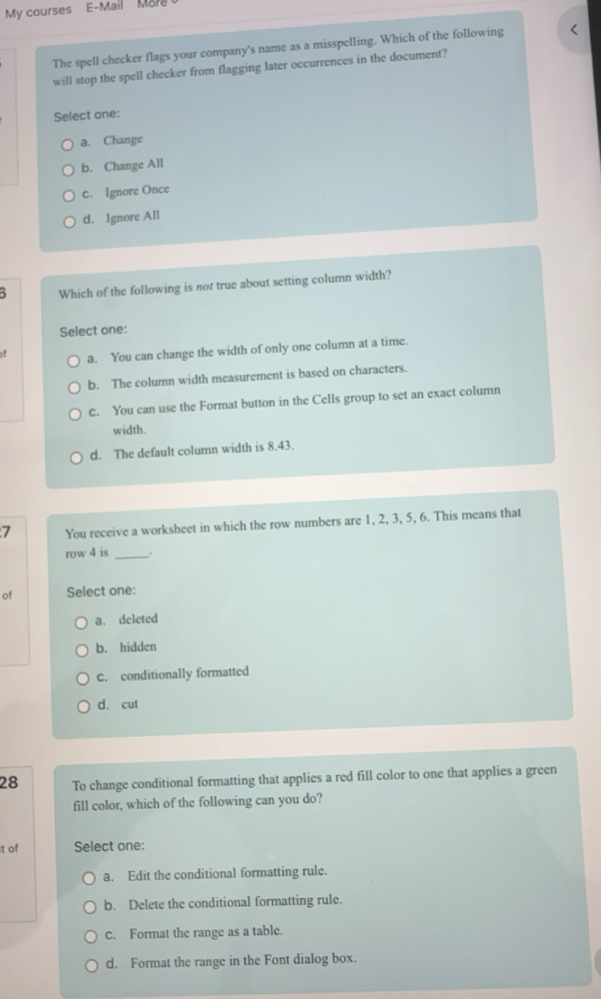 Solved: My courses E-Mail More The spell checker flags your company's ...