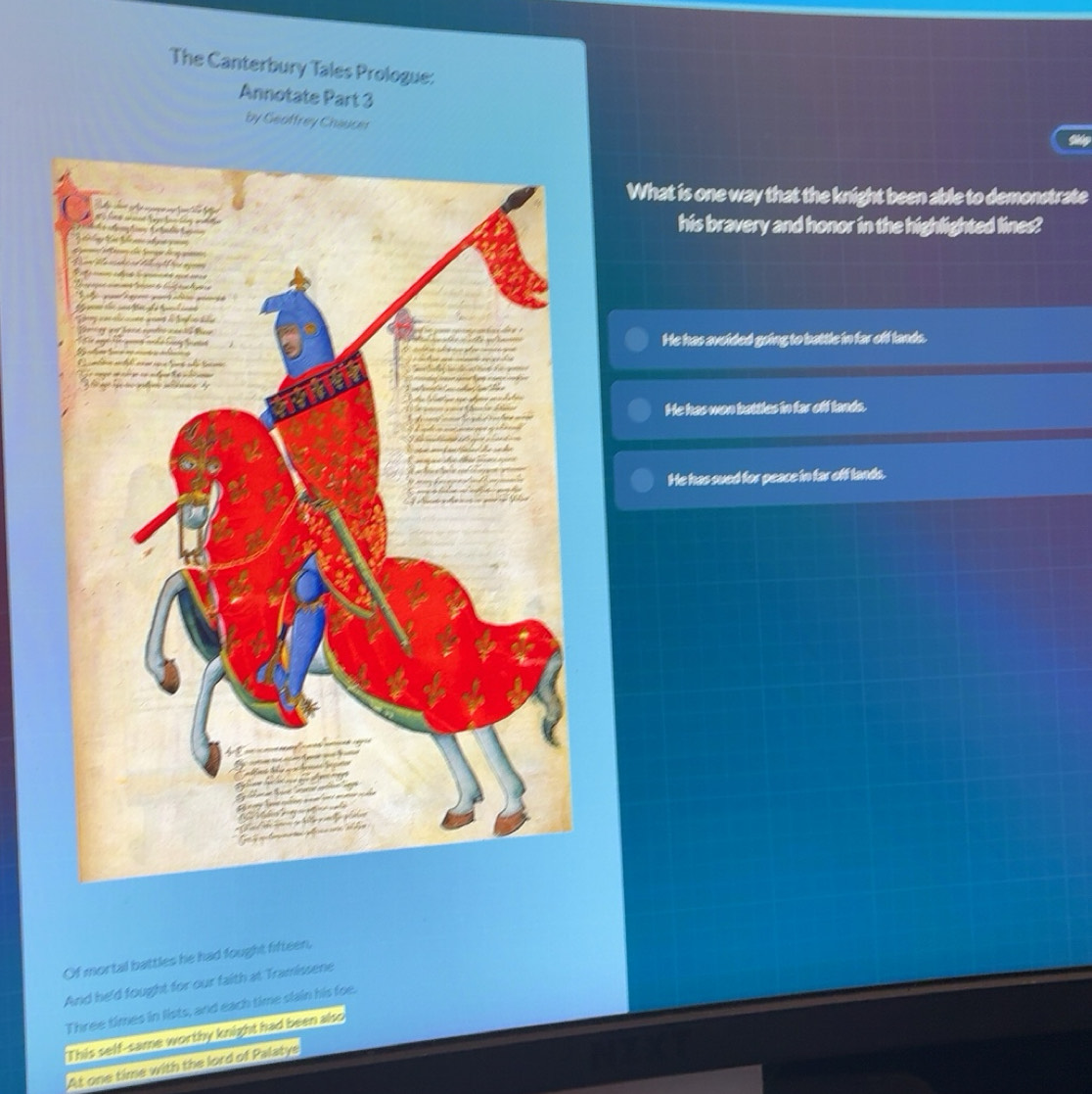 Solved: The Canterbury Tales Prologue: Annotate Part 3 by Geoffrey ...