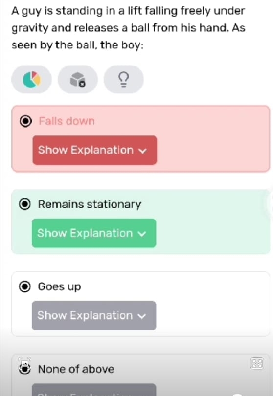 Solved: A guy is standing in a lift falling freely under gravity and ...