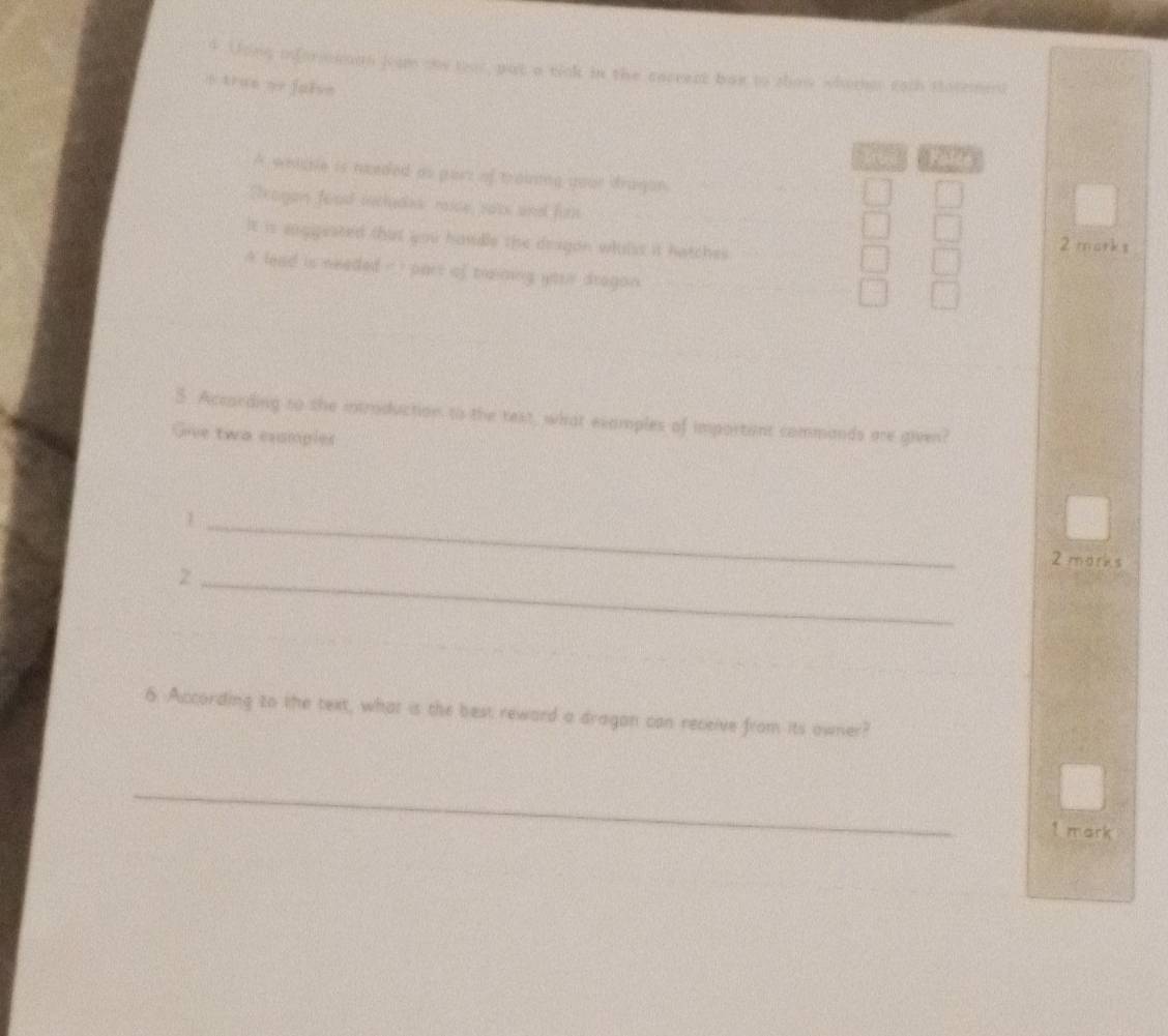 Solved: Uing informmiuan jeam the toor, put a tick in the cocrect bas ...