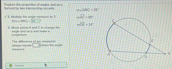 Explore the properties of angles and arcs formed by two intersecting ...