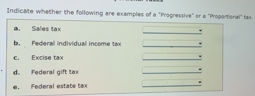 Solved: Indicate whether the following are examples of a "Progressive ...