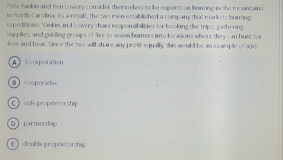 Solved: Pete Yankin and Ken Lowery consider themselves to be experts on ...