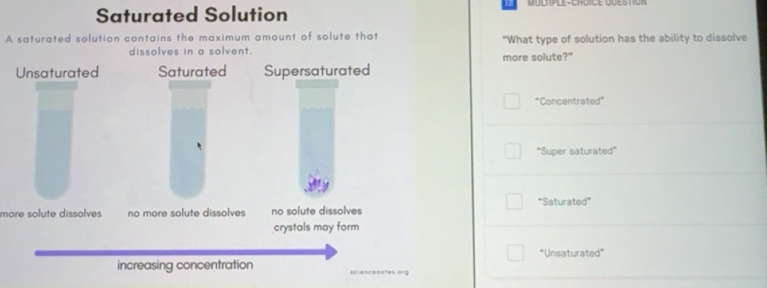 Solved: Saturated Solution A saturated solution contains the maximum ...