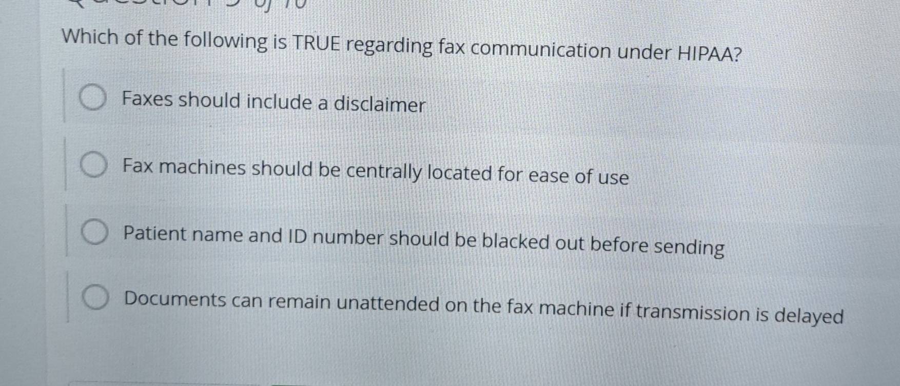 Solved: Which of the following is TRUE regarding fax communication ...