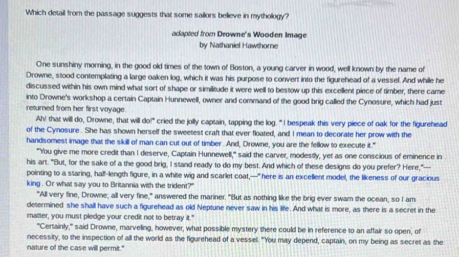 Solved: Which detail from the passage suggests that some sailors ...