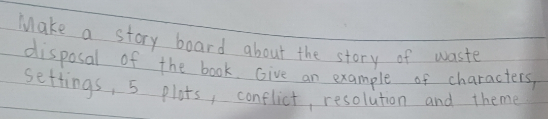 Solved: Make a story board about the story of waste disposal of the ...