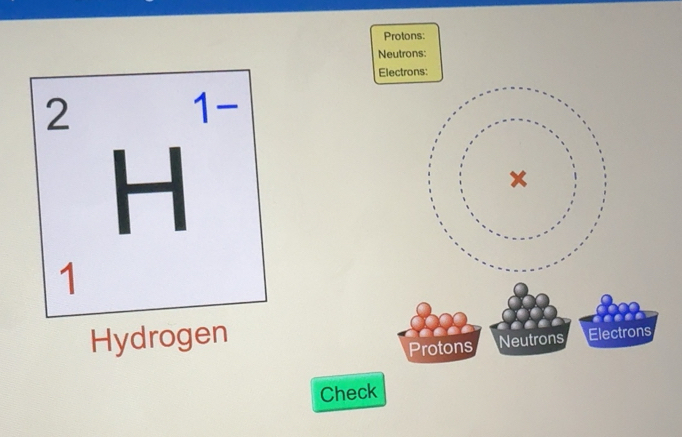 Solved: Protons: Neutrons: Electrons: 2 1 H 1 Hydrogen Protons Neutrons ...