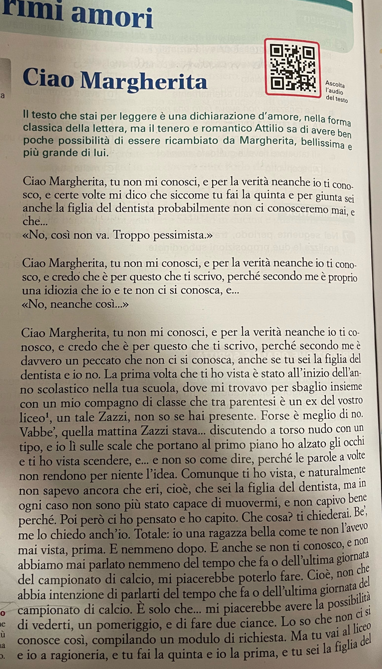Risolto:řimi amori Ciao Margherita Ascolta l'audio del testo Il testo ...