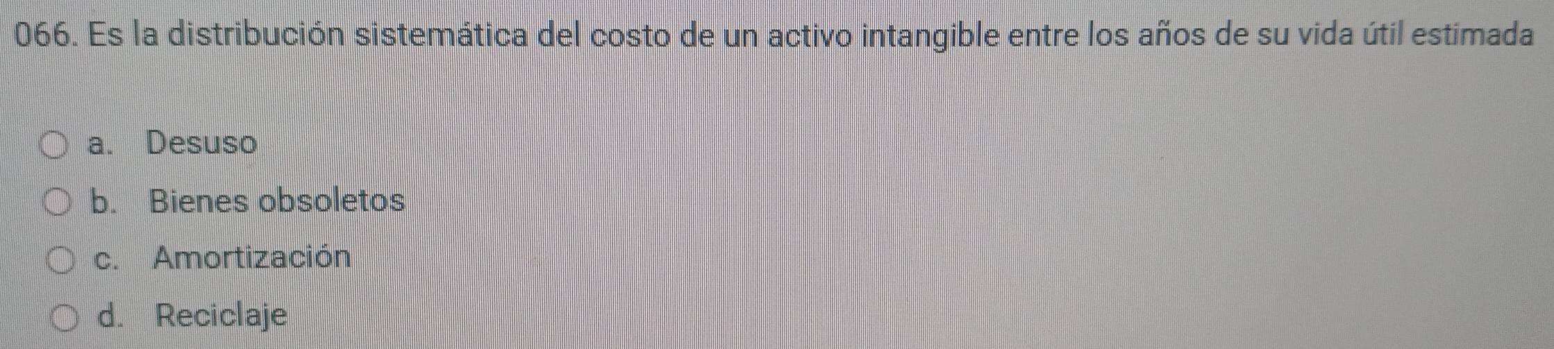 Resuelto:Es la distribución sistemática del costo de un activo ...
