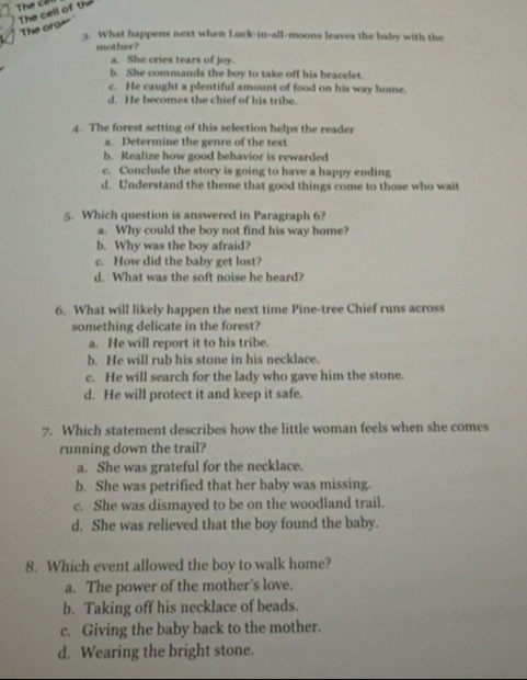 Solved: Th The cell of the The ora=" 3. What happens next when Luck-in ...