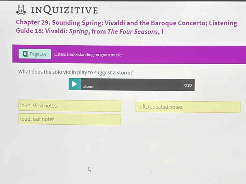 Solved: inQuizitive Chapter 29. Sounding Spring: Vivaldi and the ...