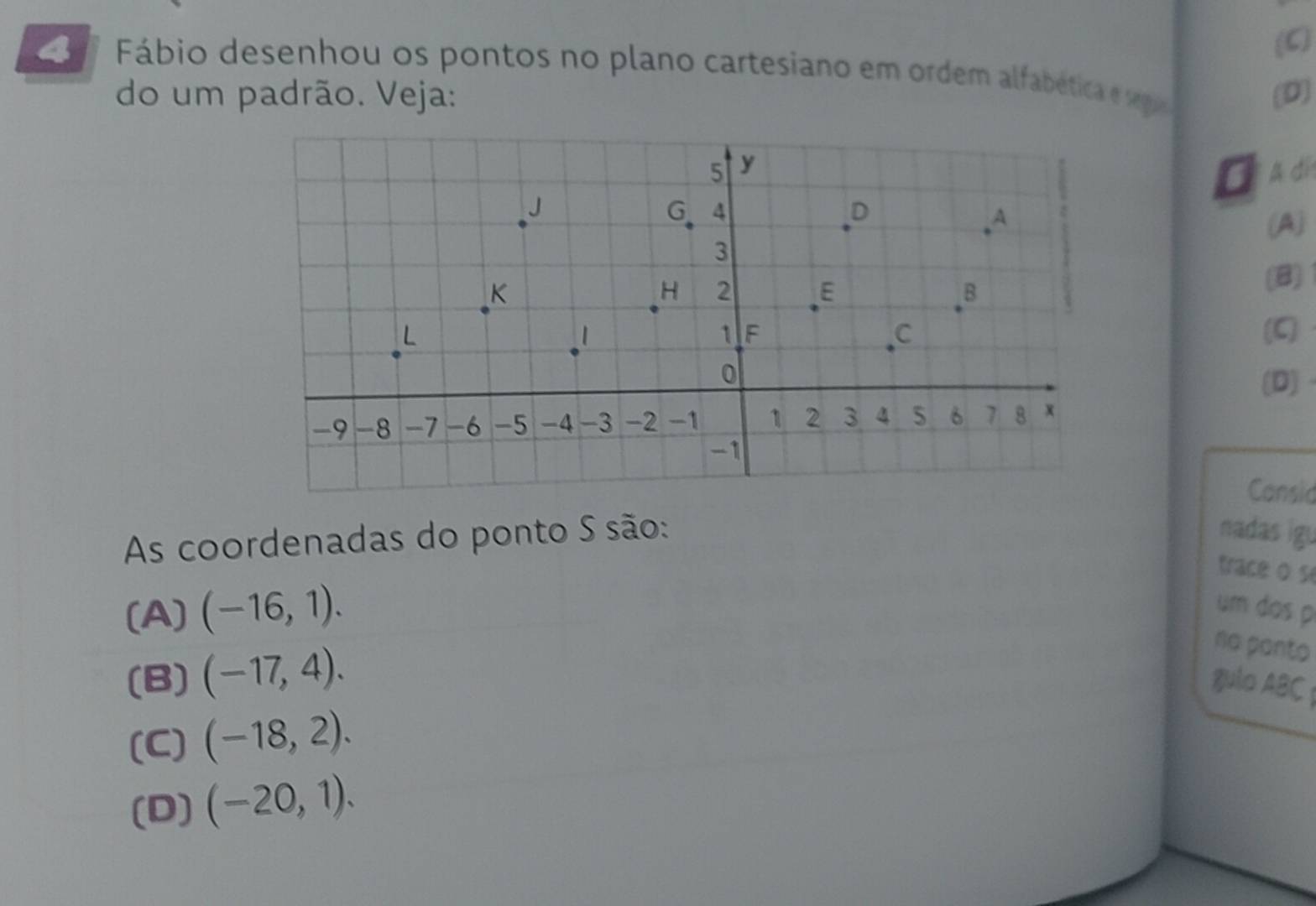 Solved: Fábio desenhou os pontos no plano cartesiano em ordem ...
