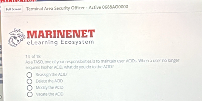 Solved: Full Screen Terminal Area Security Officer - Active 0688AO0000 ...