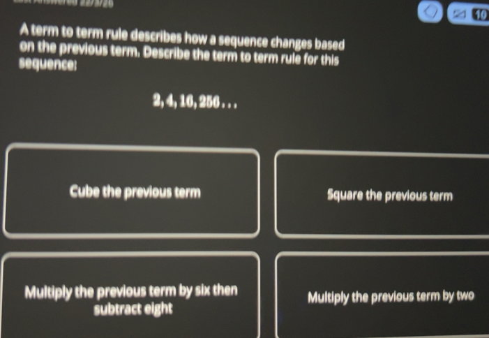Solved: A term to term rule describes how a sequence changes based on ...