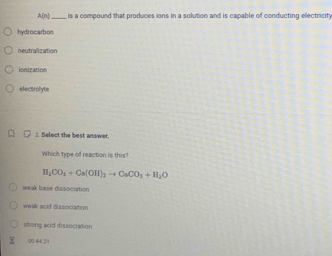 Solved: A(n) _ is a compound that produces ions in a solution and is ...