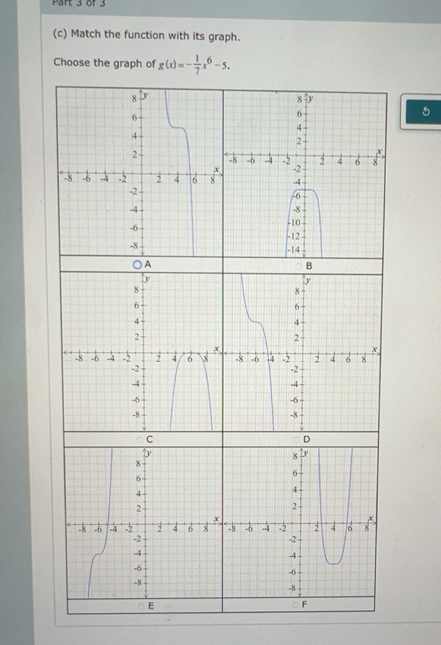 Solved: Match the function with its graph. Choose the graph of g(x)=- 1 ...