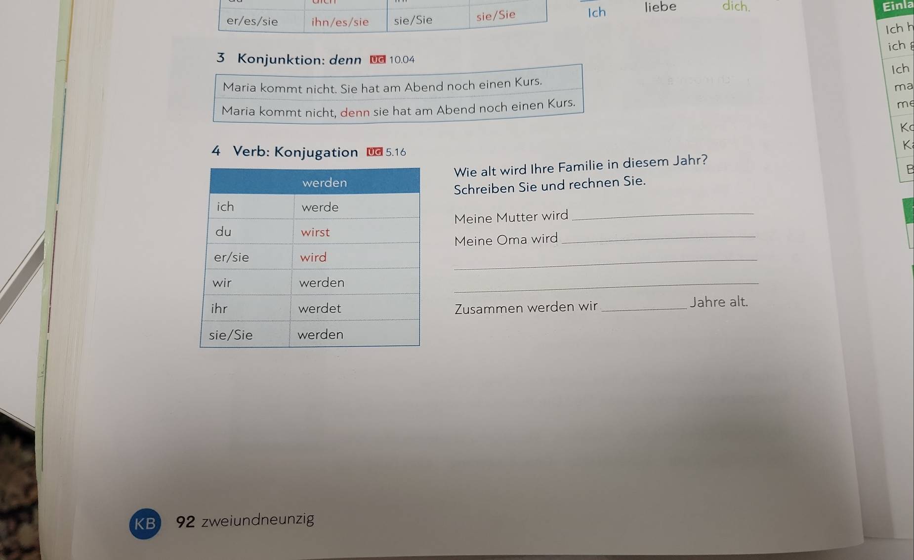 Gelöst:er/es/sie ihn/es/sie sie/Sie sie/Sie Ich liebe dich. Einla lch h ...