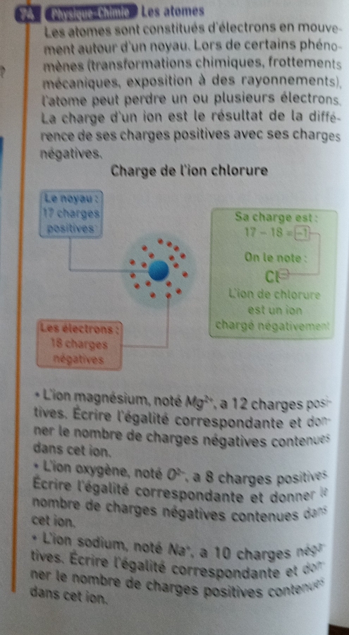 Résolu :A Physique Chimie Les atores Les atomes sont constitués d ...