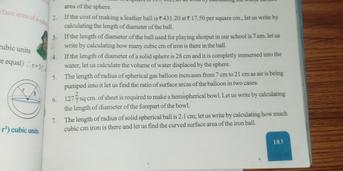 Solved: area of the sphere. face area of a sp 2. If the cost of making ...
