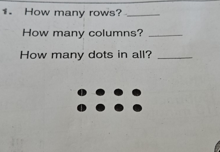 Résolu :How many rows?_ How many columns?_ How many dots in all?_