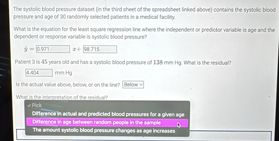Solved: The systolic blood pressure dataset (in the third sheet of the ...