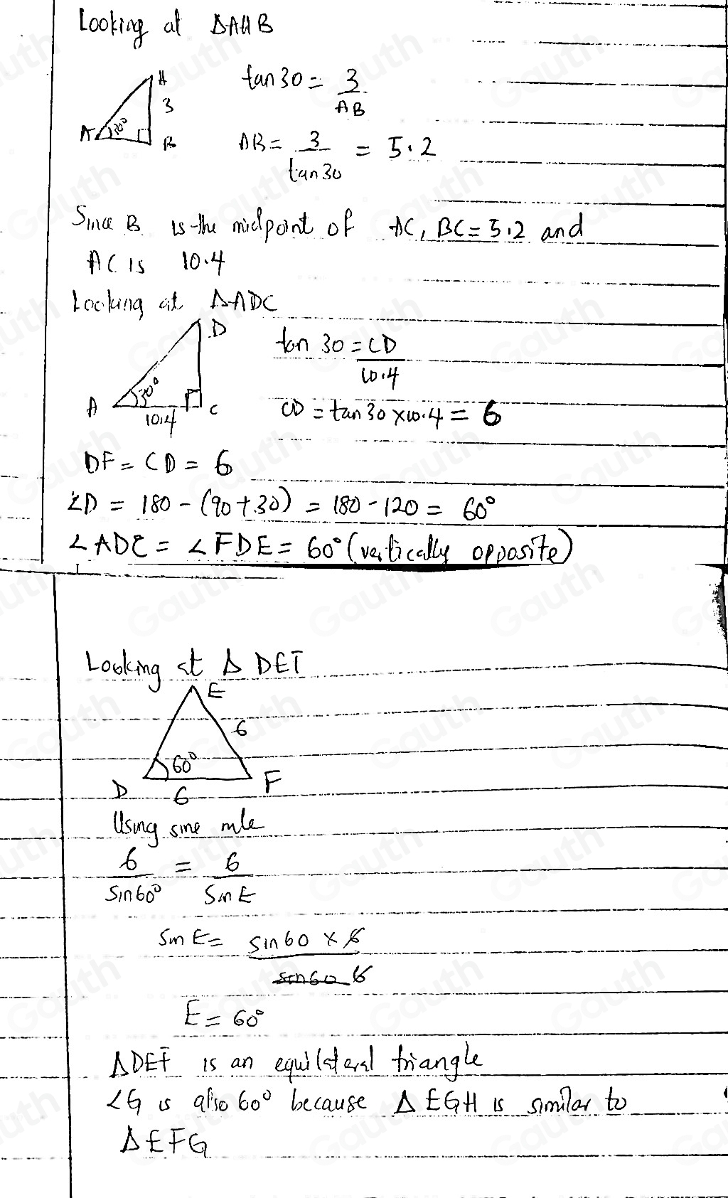 Solved: As shown in the diagram, angle A is 30° , the angles at B and C ...