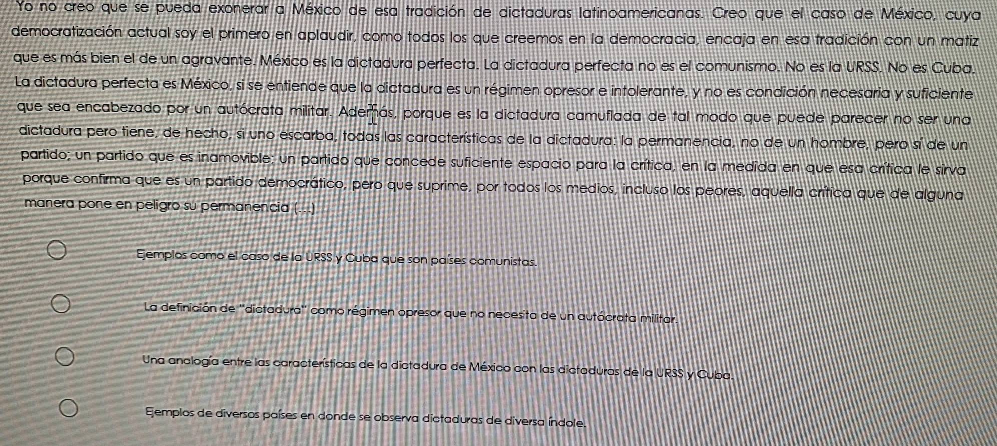 Resuelto:Yo no creo que se pueda exonerar a México de esa tradición de ...