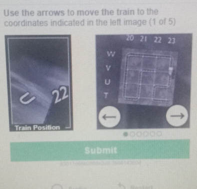 Solved: Use the arrows to move the train to the coordinates indicated ...
