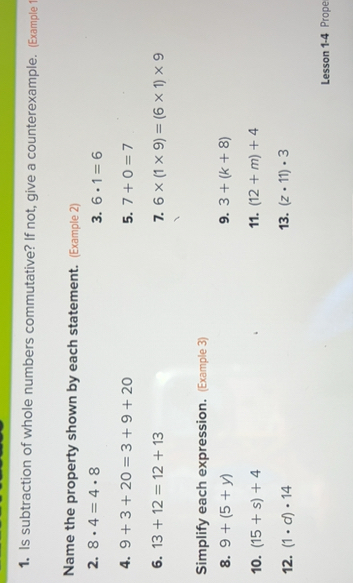 Solved: Is subtraction of whole numbers commutative? If not, give a ...