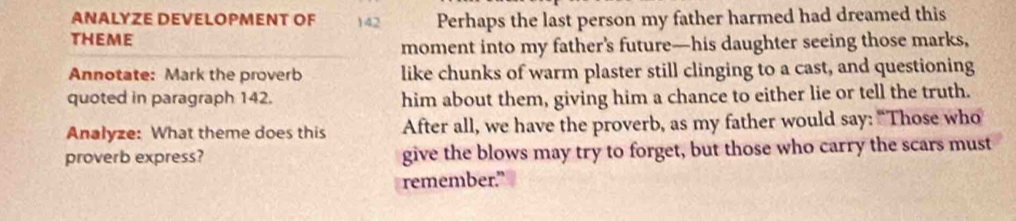 Solved: ANALYZE DEVELOPMENT OF 142 theme Perhaps the last person my ...