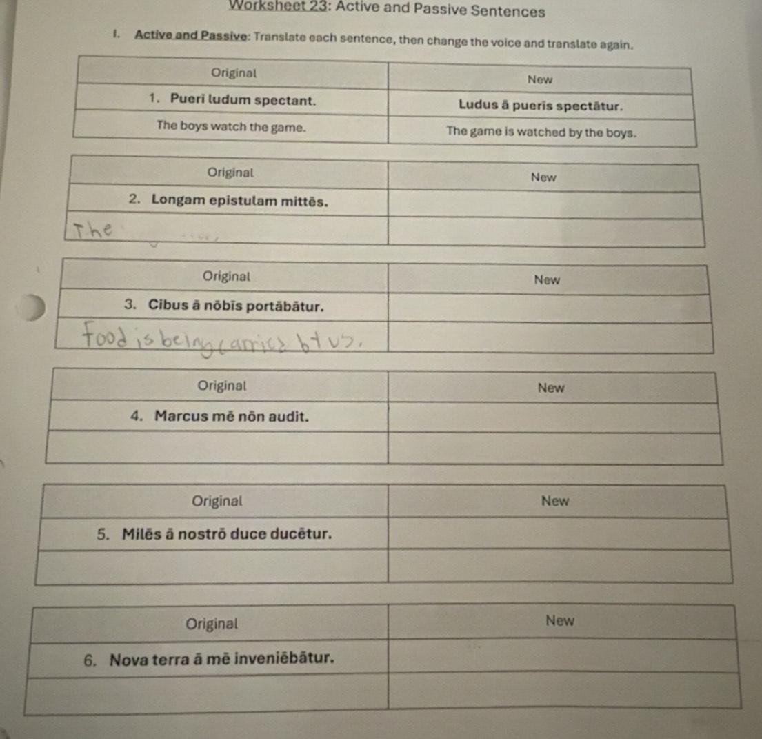 Solved: Worksheet 23: Active and Passive Sentences 1. Active and ...