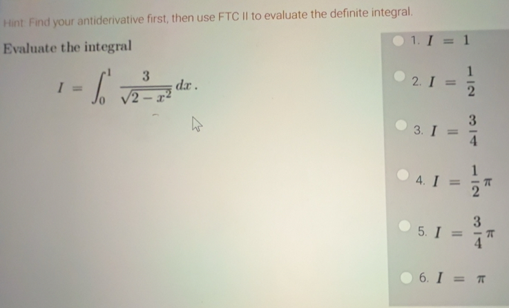 Solved: Hint: Find your antiderivative first, then use FTC II to evaluate the definite integral ...