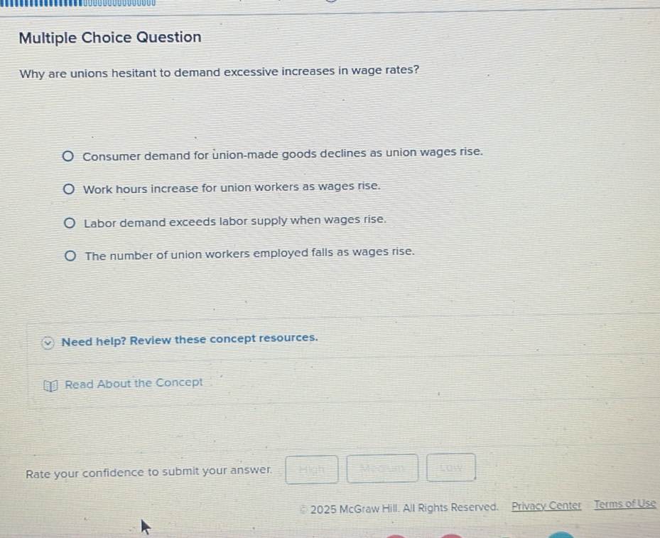 Solved: Question Why are unions hesitant to demand excessive increases ...