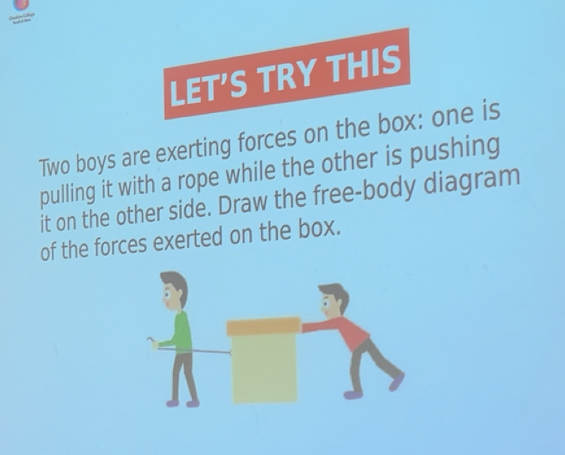 Solved: LET'S TRY THIS Two boys are exerting forces on the box: one is ...