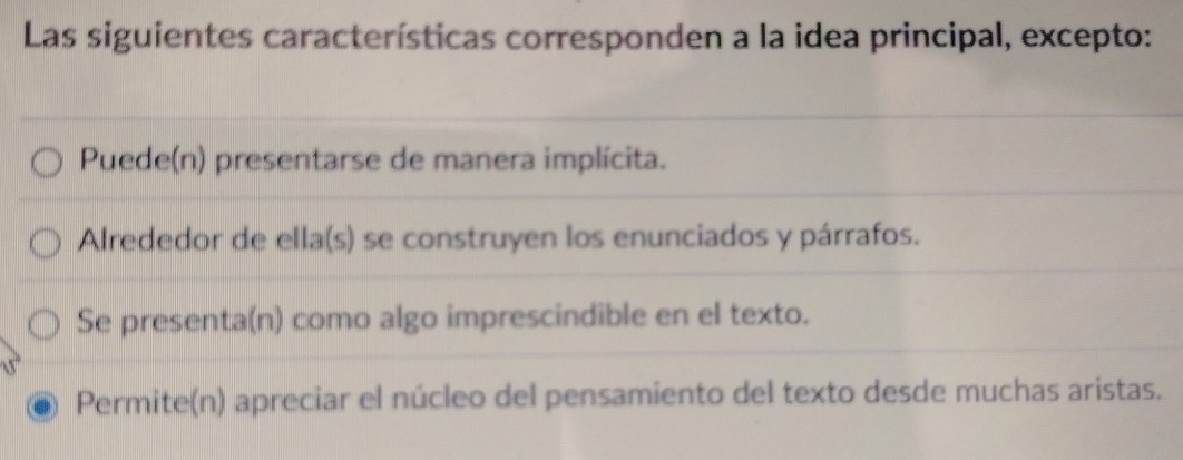 Resuelto:Las siguientes características corresponden a la idea ...