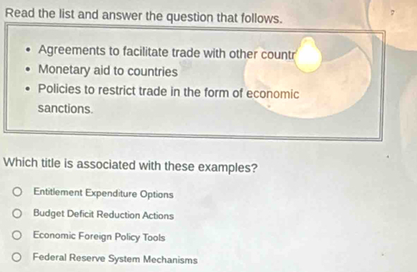 Solved: Read the list and answer the question that follows. Agreements ...