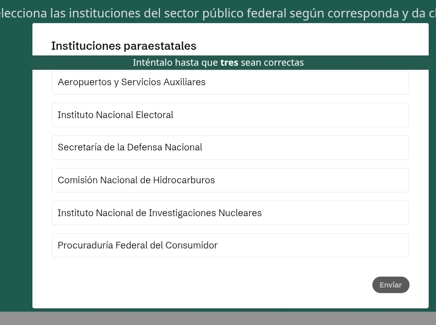 Resuelto:elecciona las instituciones del sector público federal según ...