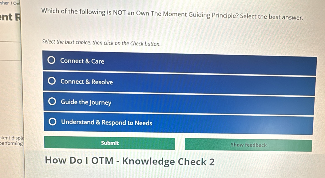 Solved: sher / On Which of the following is NOT an Own The Moment ...