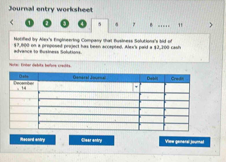 Solved: Journal entry worksheet 1 0 5 6 7 8 … 11 > Notified by Alex's ...