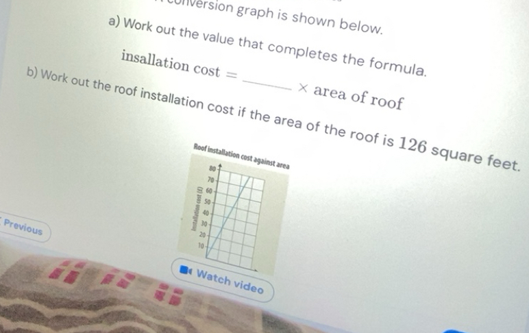 Solved: Unversion graph is shown below. a) Work out the value that ...