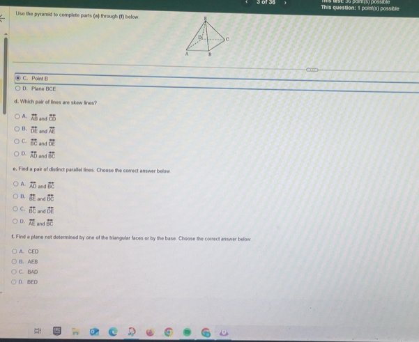 Gelöst:This question: 1 point(s) possible Lise the pyramid to complete ...