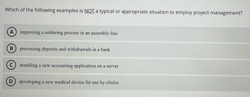 Solved: Which of the following examples is NOT a typical or appropriate ...