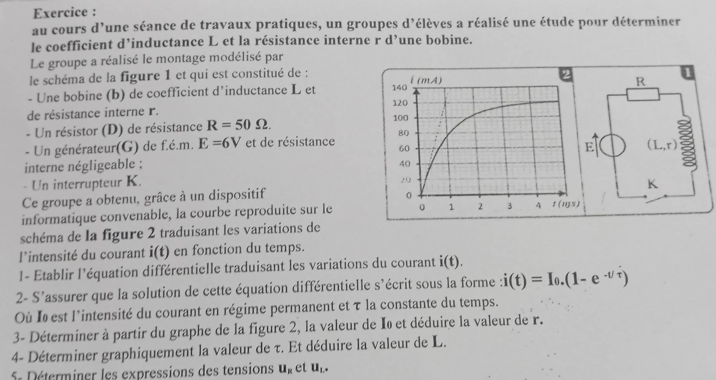 Résolu :Exercice : au cours d’une séance de travaux pratiques, un ...