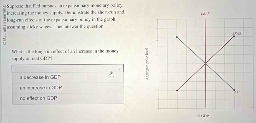 Solved: ≌Suppose that Fed pursues an expansionary monetary policy ...