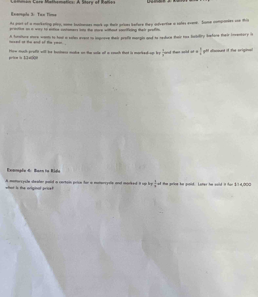 Solved: Common Core Mathematics: A Story of Ratios Domain 3: Rano ...